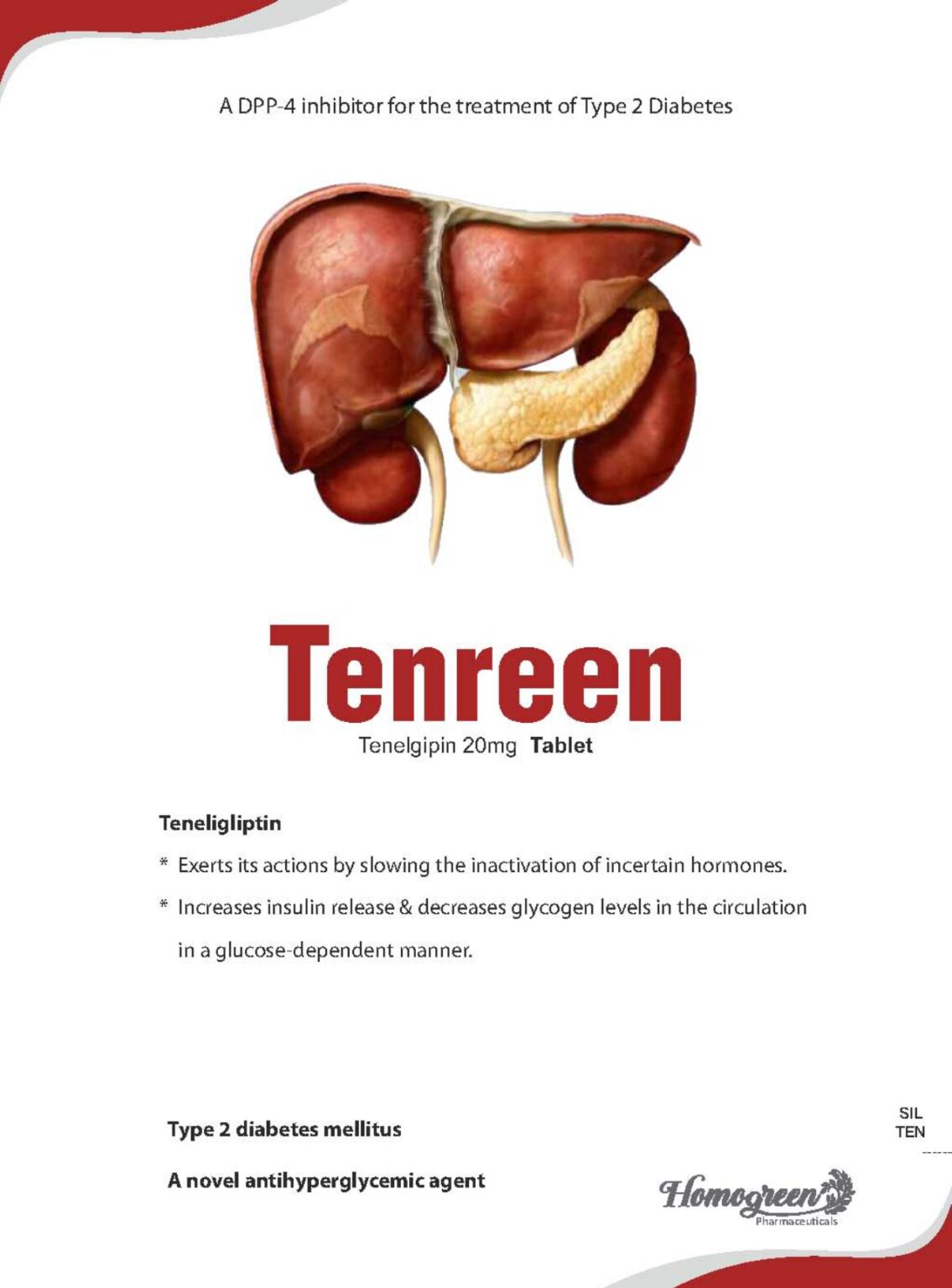 Tenreen - Tenligliptin 20 Mg - Homogreen Pharmaceuticals