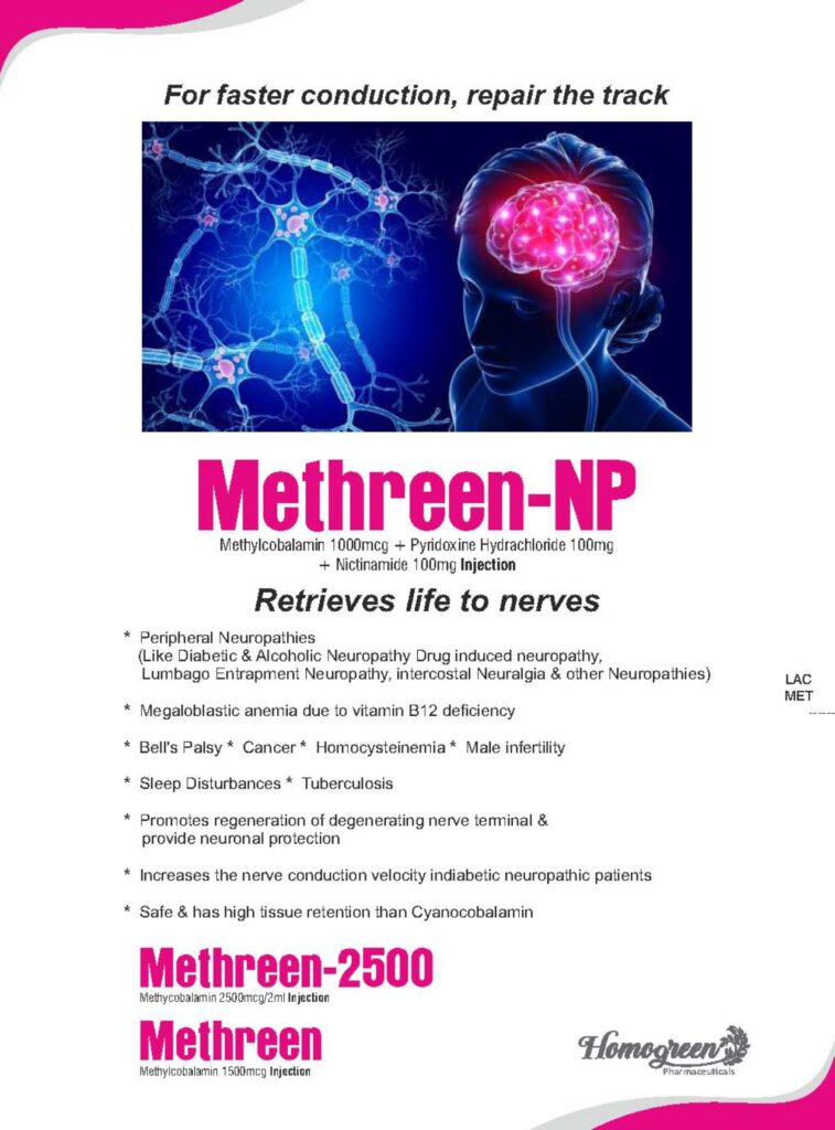Methreen-np - Methylcobalamin 1500mcg+pyridoxine Hydrachloride 100mg+nictinamide 100mg ...